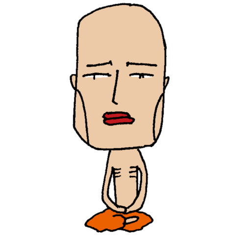 【無料イラスト素材】少しかわいいインドの修行僧【仏教】 | 「Free! Illustlation &くりえいてぃぶ」